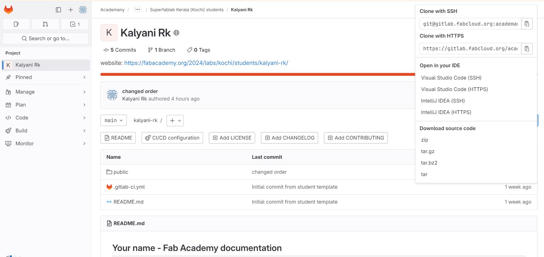 Week 1 project management